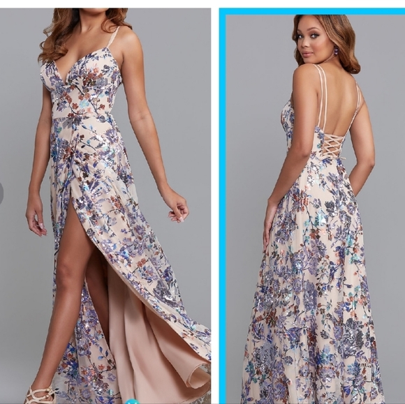 PromGirl | Dresses | Prom Floral Sequence Formal Dress | Poshmark